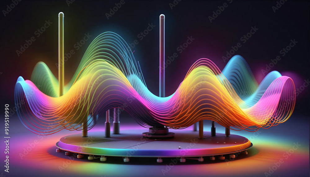 Illustrative visualization of radio waves around a transmitting and ...
