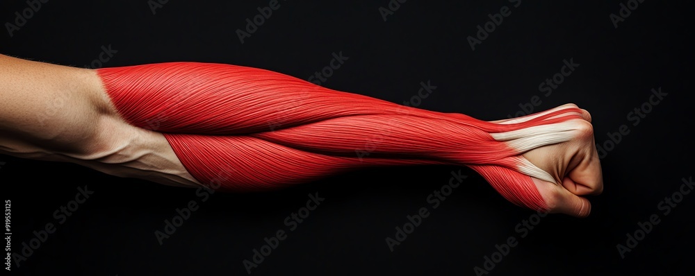 Stock-Illustration „Detailed view of the skin overlying the biceps ...