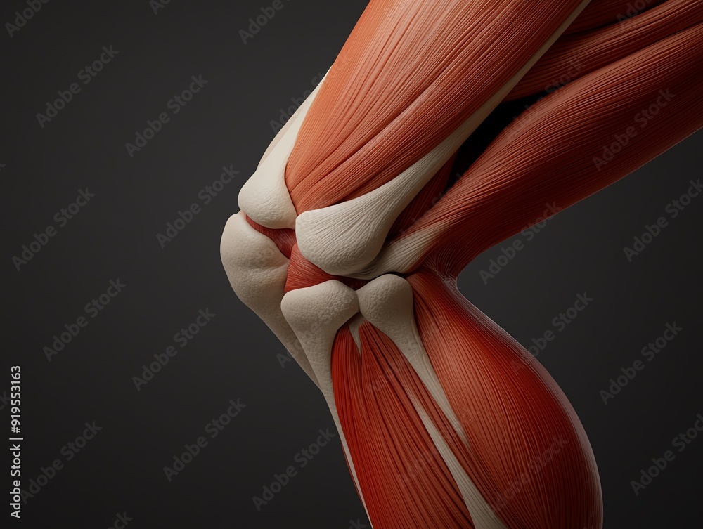 Detailed view of the skin overlying the quadriceps, showing the ...