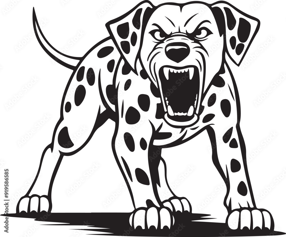 Dalmatian Dog Angry Stylized Vector Stock Vector | Adobe Stock