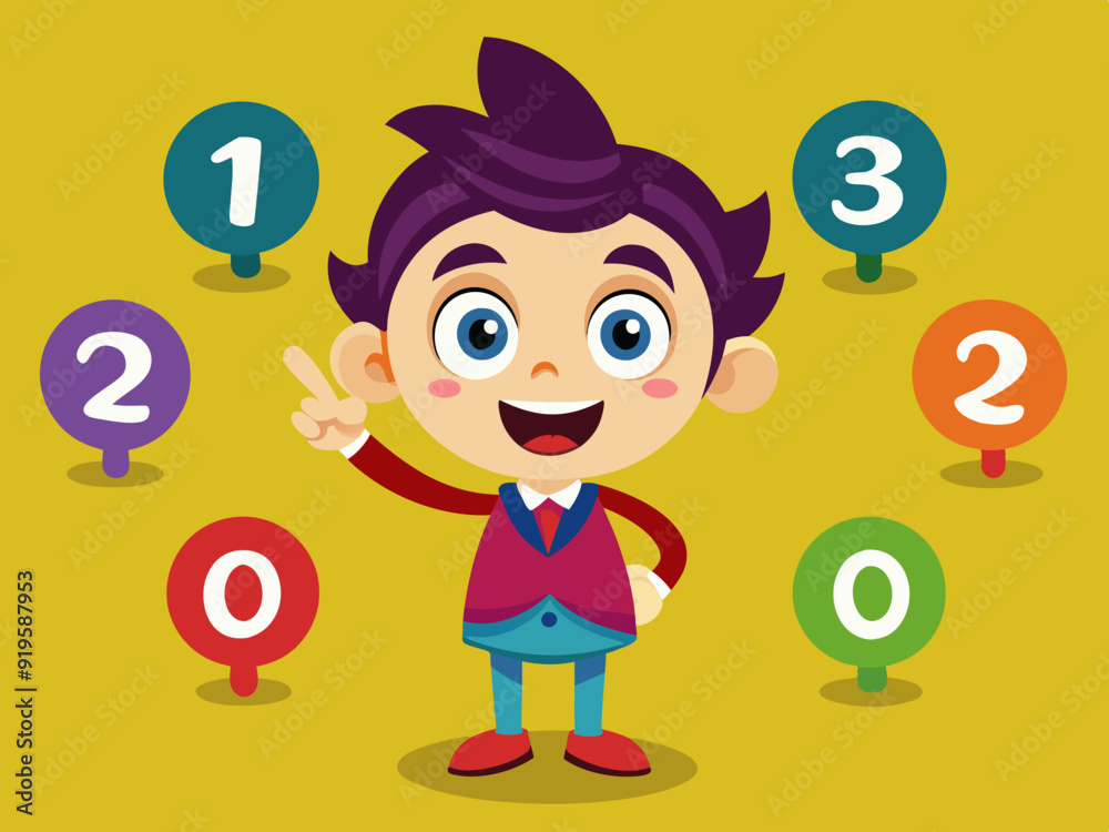 Hands count with fingers. Cartoon counting from one to ten, showing ...