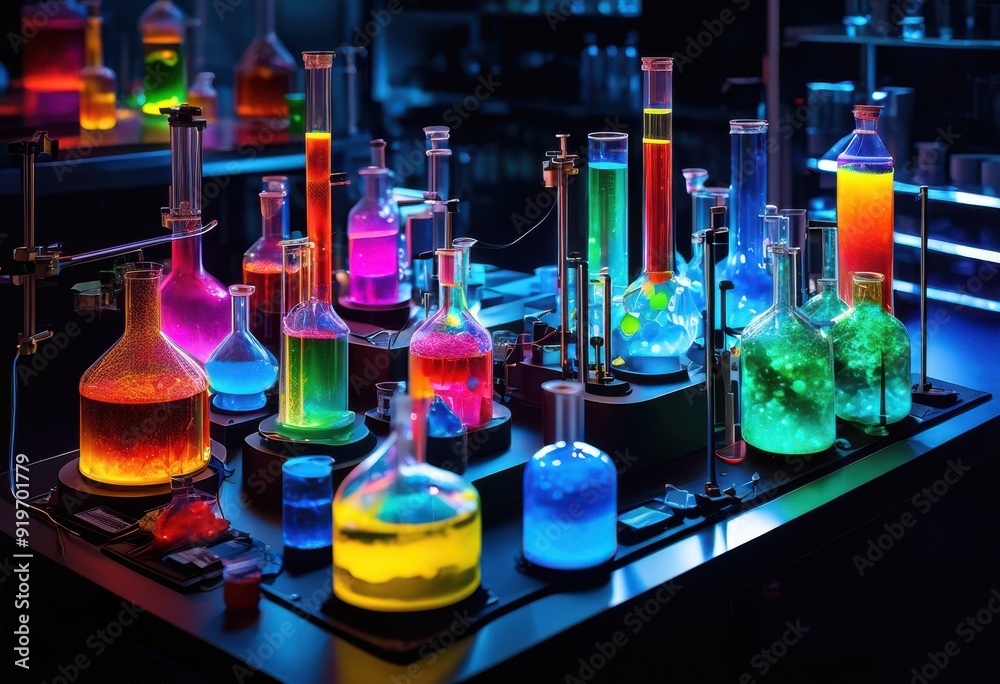 interactive laboratory equipment displaying real time chemical ...