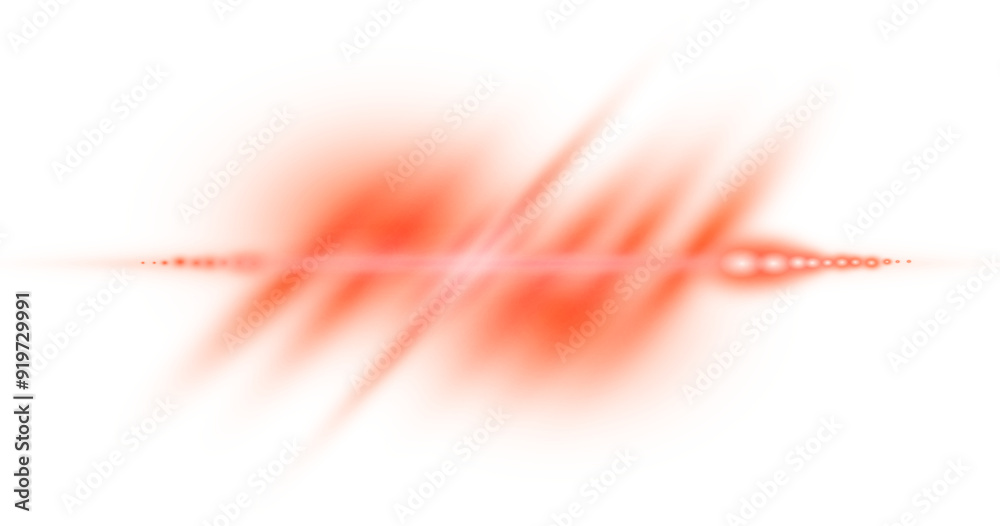 Red lens flares. Laser beams, horizontal light rays. Beautiful light ...