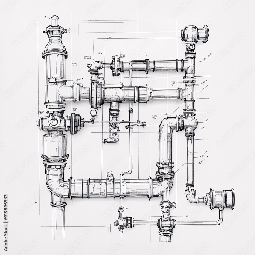 Precision Engineering: Annotated Technical Drawings of Plumbing Systems ...