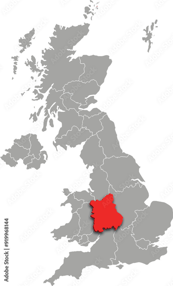 west midlands map ADMINISTRATIVE DIVISIONS of UNITED KINGDOM 3d ...