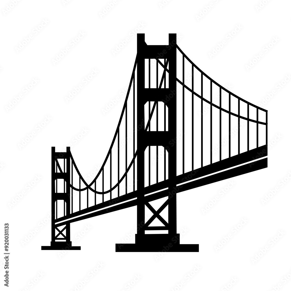 Vector line bridge arch city outline building viaduct sign construction ...