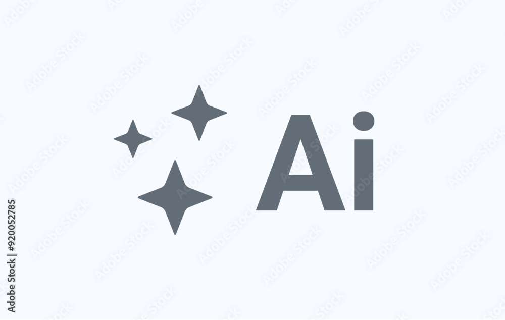AI stars icon. Artificial intelligence star logo generation chat symbol ...