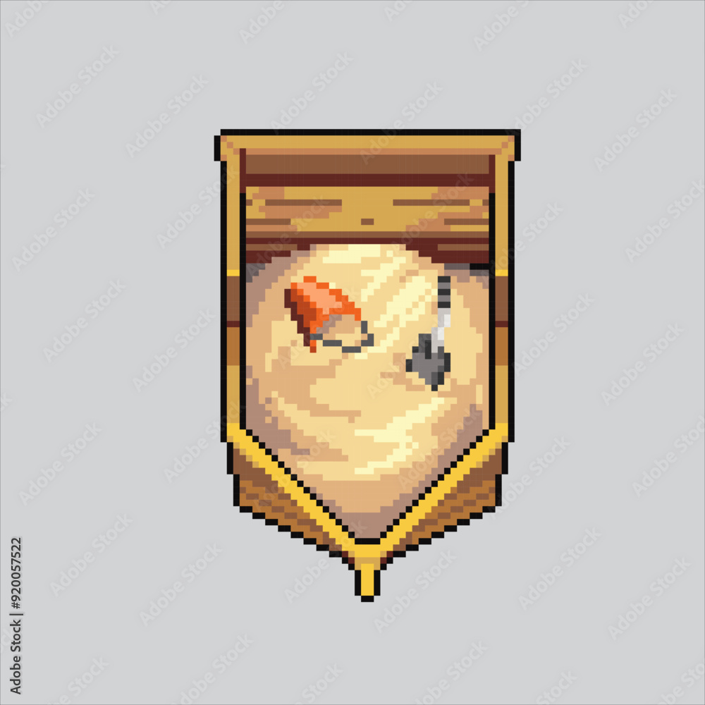 Pixel art illustration Children Sandbox. Pixelated Sandbox Kid ...