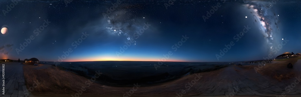 360 degree starry night sky. HDRI spherical panorama. Stock ...
