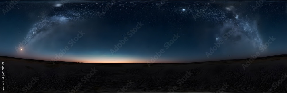 360 degree starry night sky. HDRI spherical panorama. Stock ...