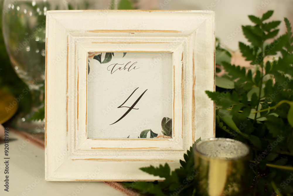 Rustic white picture frame table sign centerpiece with black letters ...