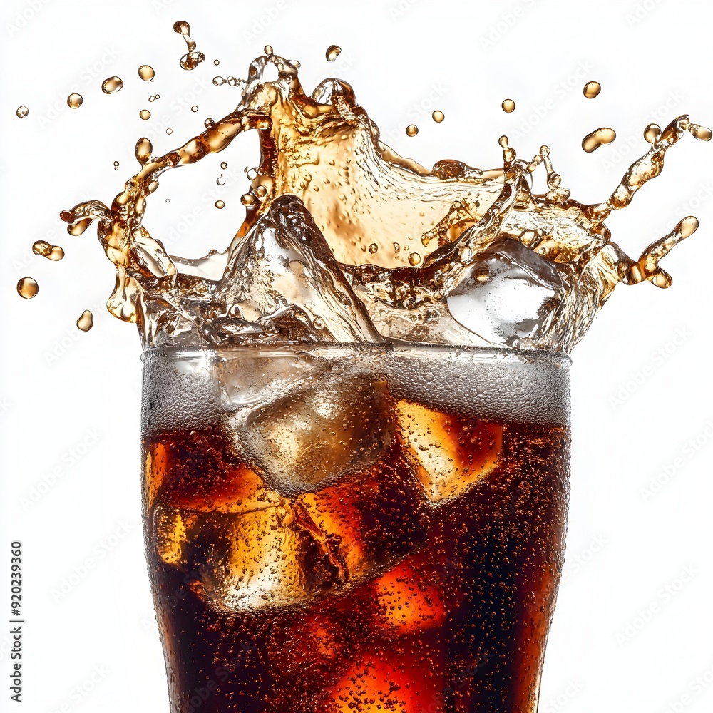 Energizing Carbonated Splash of Chilled Refreshing Beverage in Transparent Glass Stock Photo ...