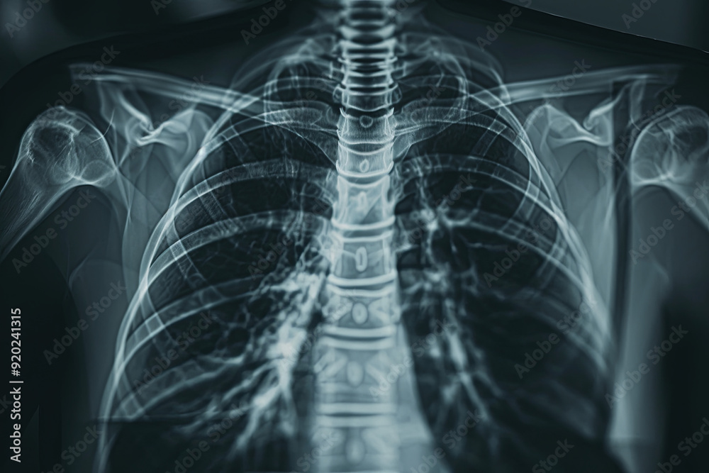Chest X-ray, ribs, lungs, medical radiography Stock Illustration ...