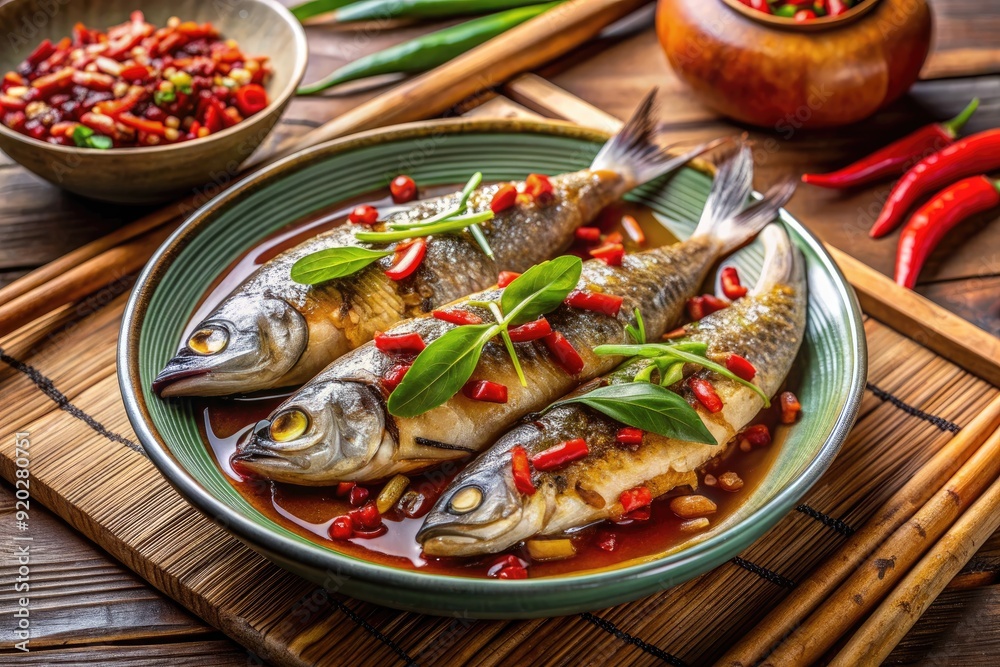 Traditional Asian delicacy of fermented fish with strong umami flavor ...