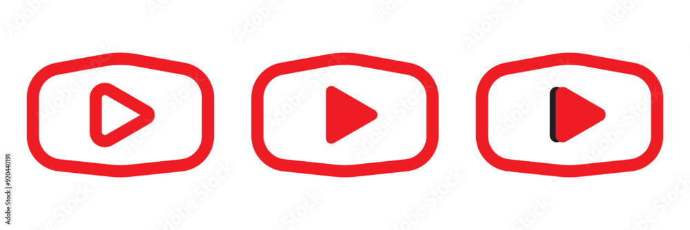 Play Button Icon Circle | Start Buttons Illustration | Video Audio ...