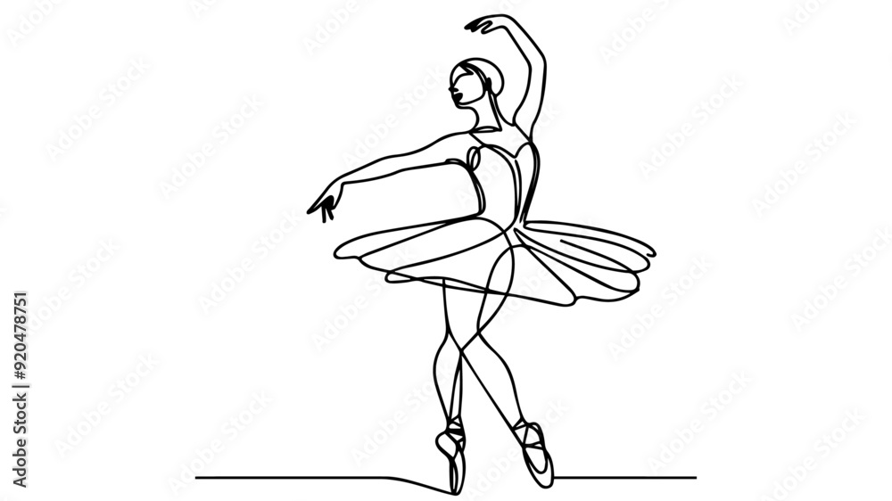 ballet dancer one line drawing Stock Vector | Adobe Stock