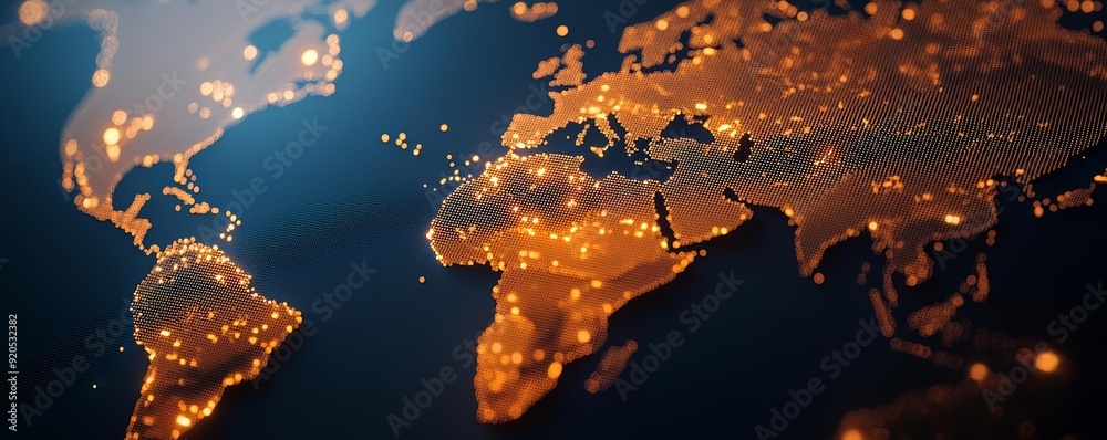 Interactive map of global e-commerce activity, close-up on real-time ...