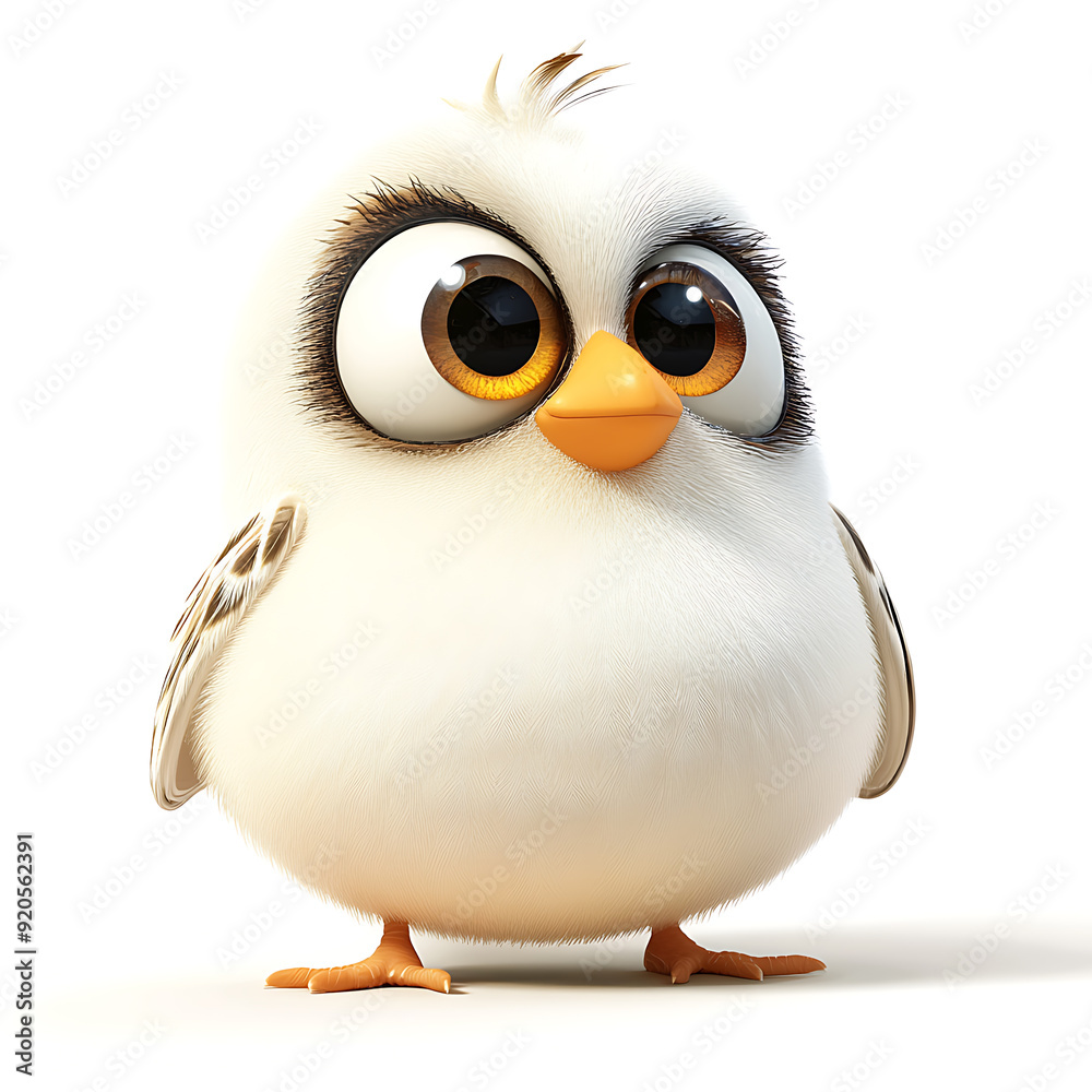 Super cute cartoons, white background, the sweetness and cuteness of 3D ...