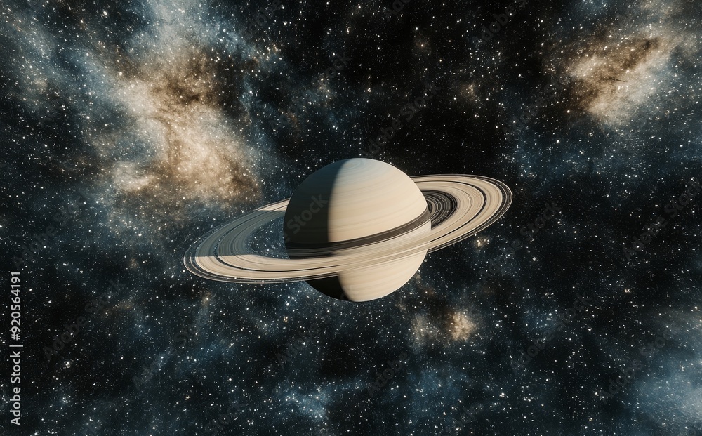 An illustration of Saturn in 3D - the five planets of the solar system ...