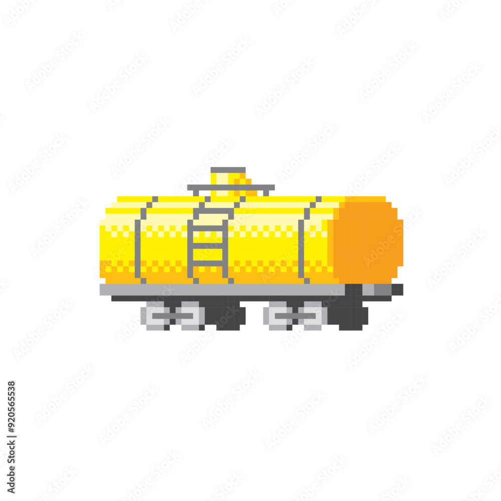 Railway oil tanker pixel art icon. Design for logo, web, mobile app ...