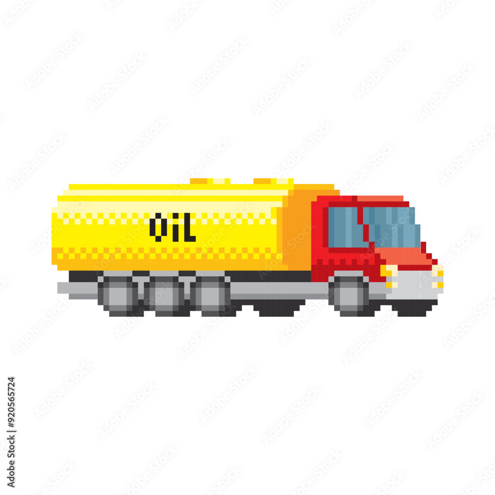 Oil truck pixel art icon. Design for logo, web, mobile app, sticker ...