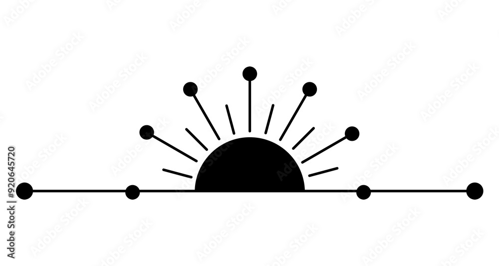 Celestial divider png sticker, aesthetic black collage element on ...