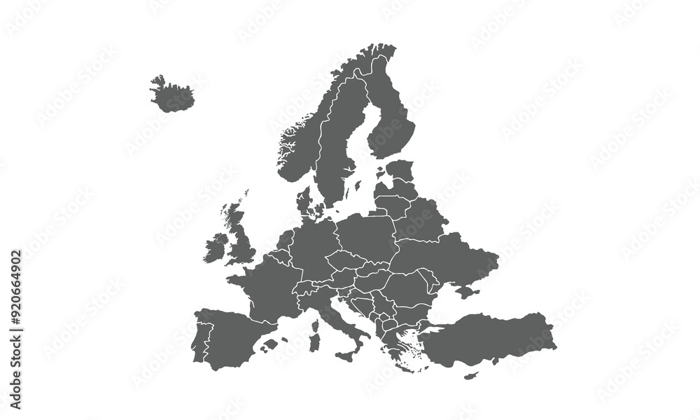 Europe map isolated on white background. for website layouts ...