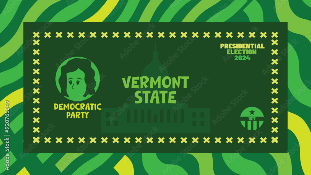 Presidential Election 2024 Vermont state background with faceless ...