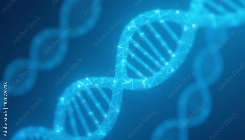 Illuminated DNA double helix a symbol of genetic code and molecular ...