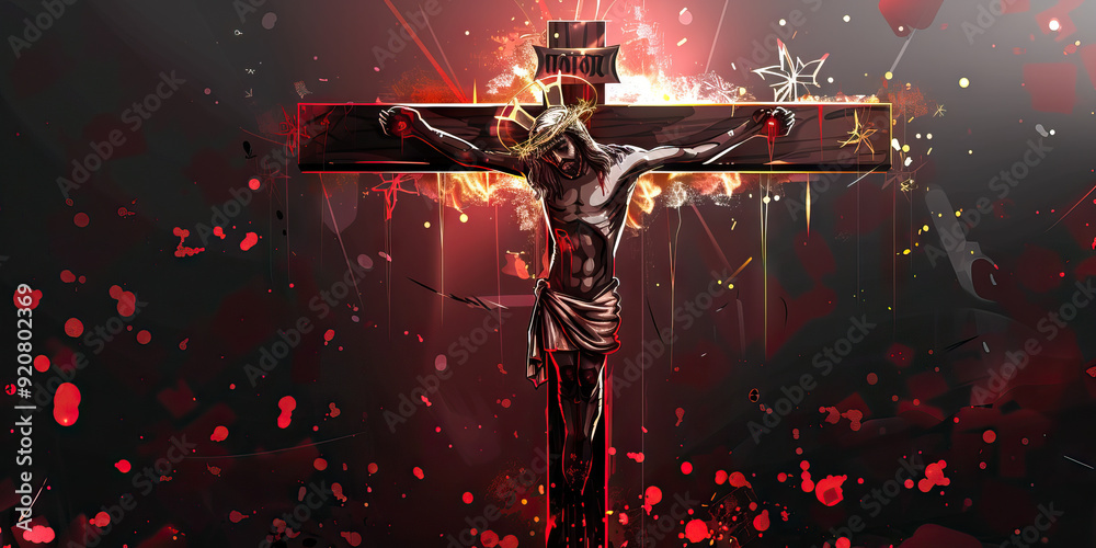 Jesus dies on the cross the crucifixion and death of Christ. Stock ...