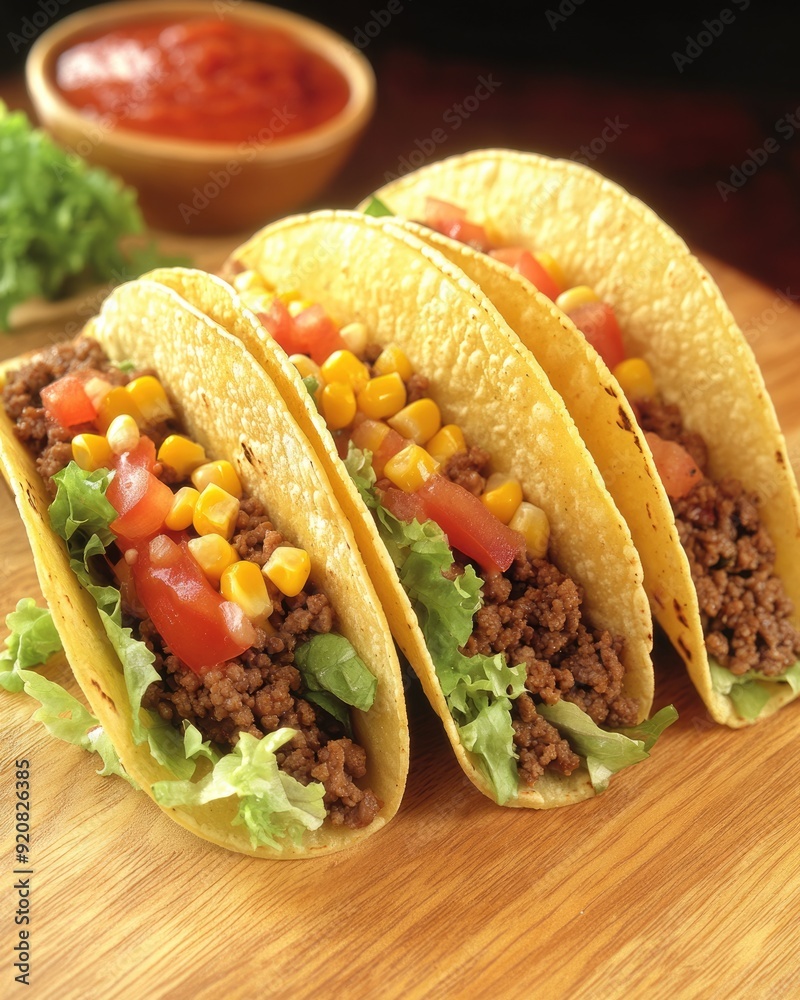 Ground Beef Soft Tacos. Authentic Mexican Recipe with Soft Tortilla ...