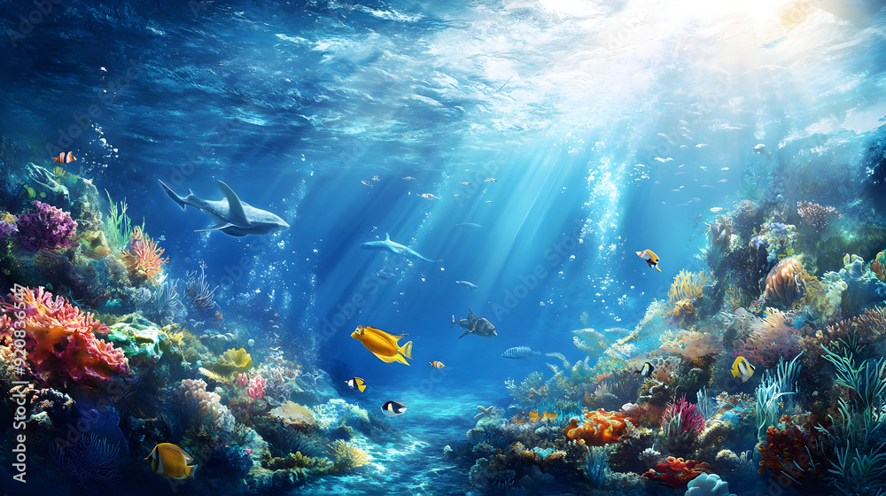 Oceanography: The Depths of the Sea - An underwater scene illustrating ...