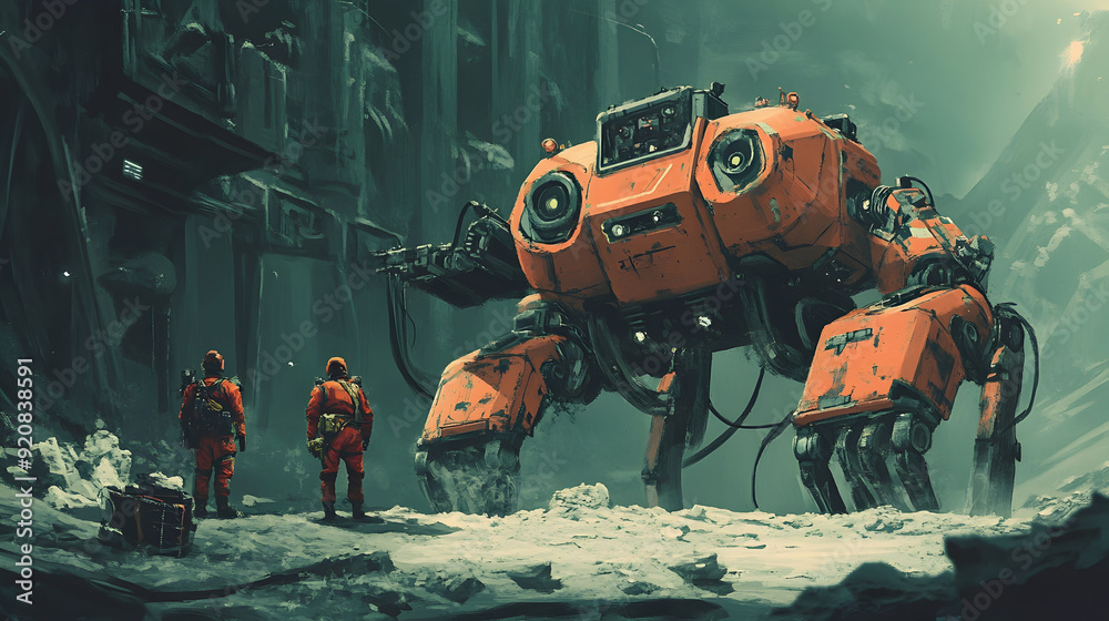 Robotic Assistance in Hazardous Environments - An illustration showing ...