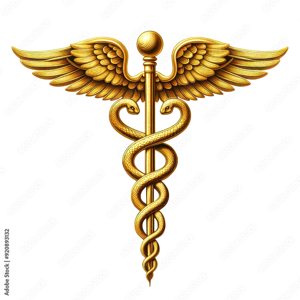 Caduceus medical symbol on transparent background PNG image Stock ...
