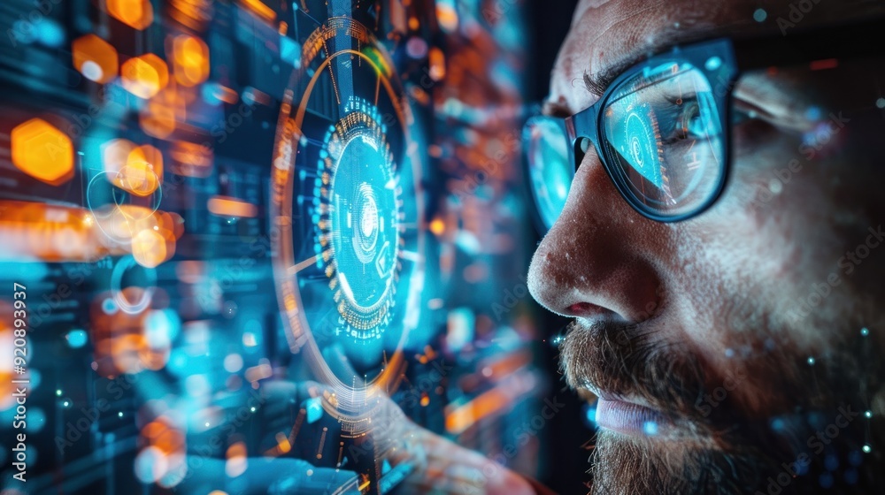 Realistic photograph of ophthalmologist using telemedicine platform for ...