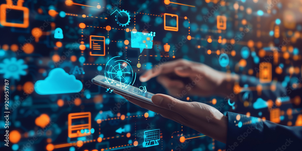 Comprehensive digital transformation in business strategy, emphasizing ...