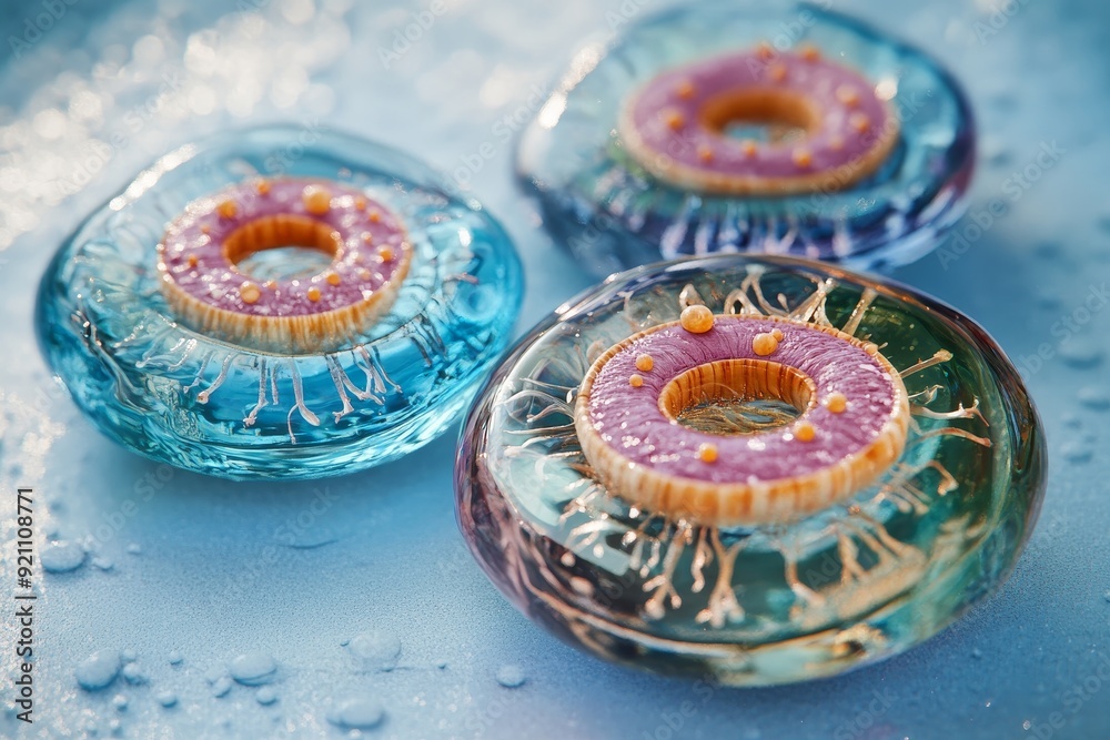 Mitosis phases in an animal cell, high resolution, detailed textures ...