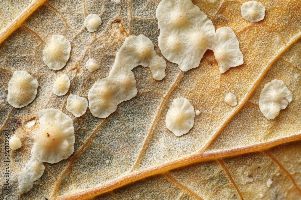 Fungal spores on a leaf surface, high resolution, detailed textures ...