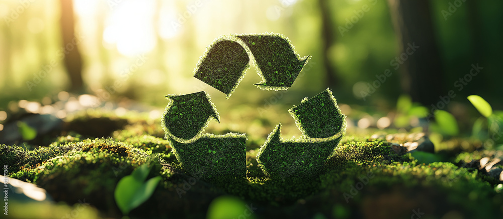 Natural leaf recycling symbol Earth day and save earth concept Plants ...