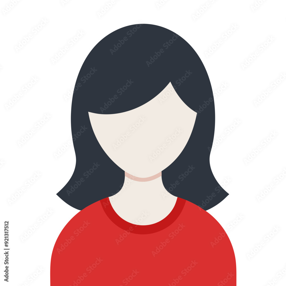 Female Avatar Vector Illustration for Profile Picture User Interface ...