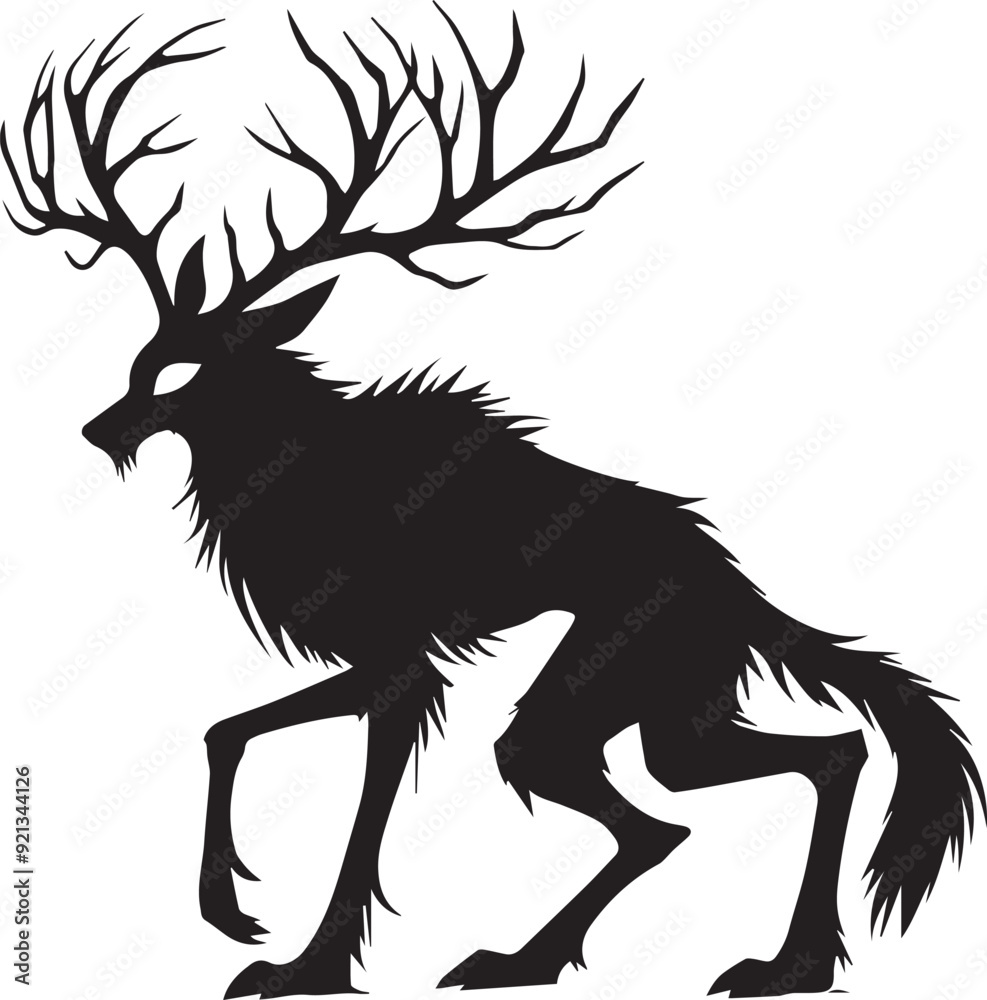 Wendigo vector silhouette illustration logo Stock Vector | Adobe Stock