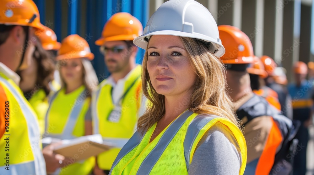 Generate a photo realistic image of employees participating in a ...
