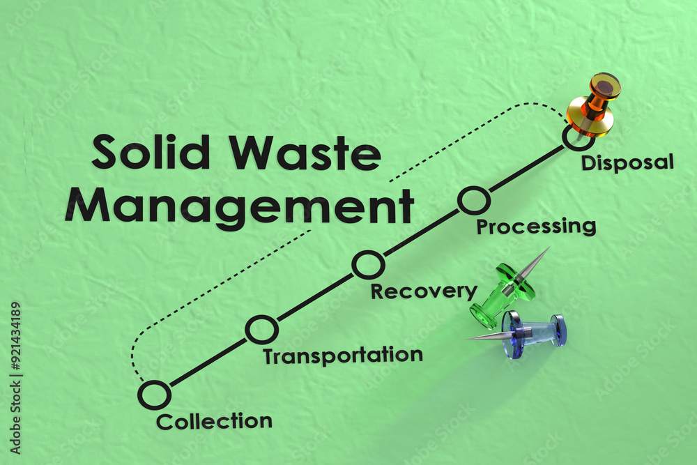 Solid waste management process flow chart Stock Photo | Adobe Stock
