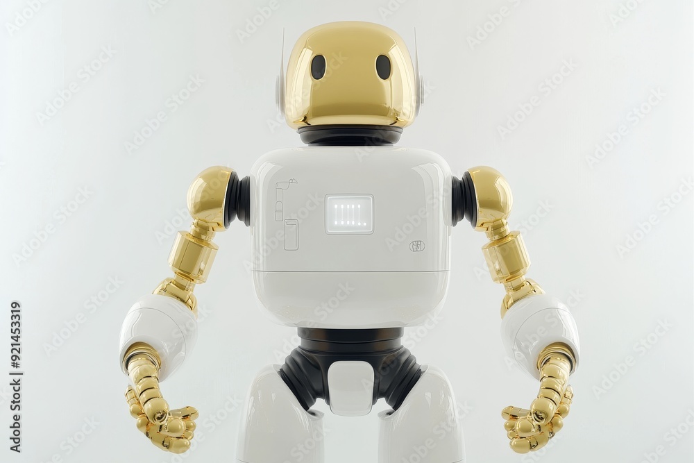 Autonomous robot standing in a modern office reflecting the integration ...