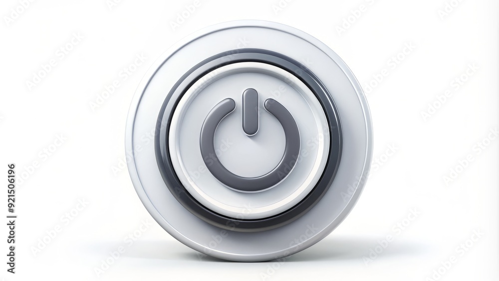 A modern minimalist power button icon with a circle and horizontal ...