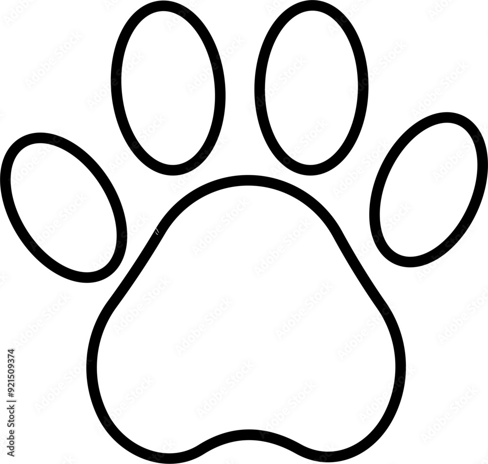 Paw print outline vector illustration Stock Vector | Adobe Stock