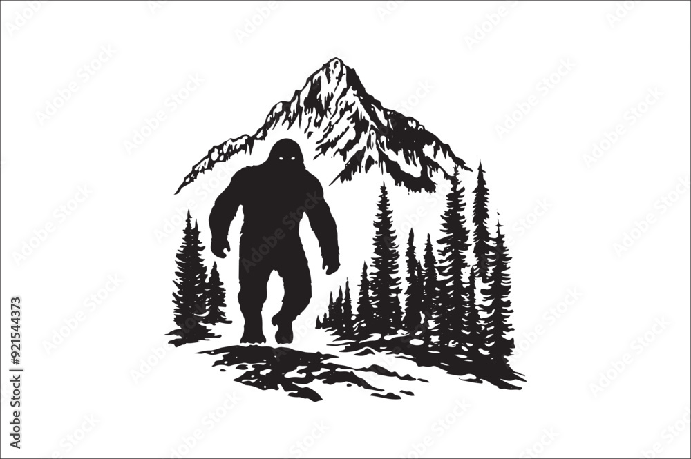 Bigfoot silhouettes and bigfoot vector concept illustration. Bigfoot ...