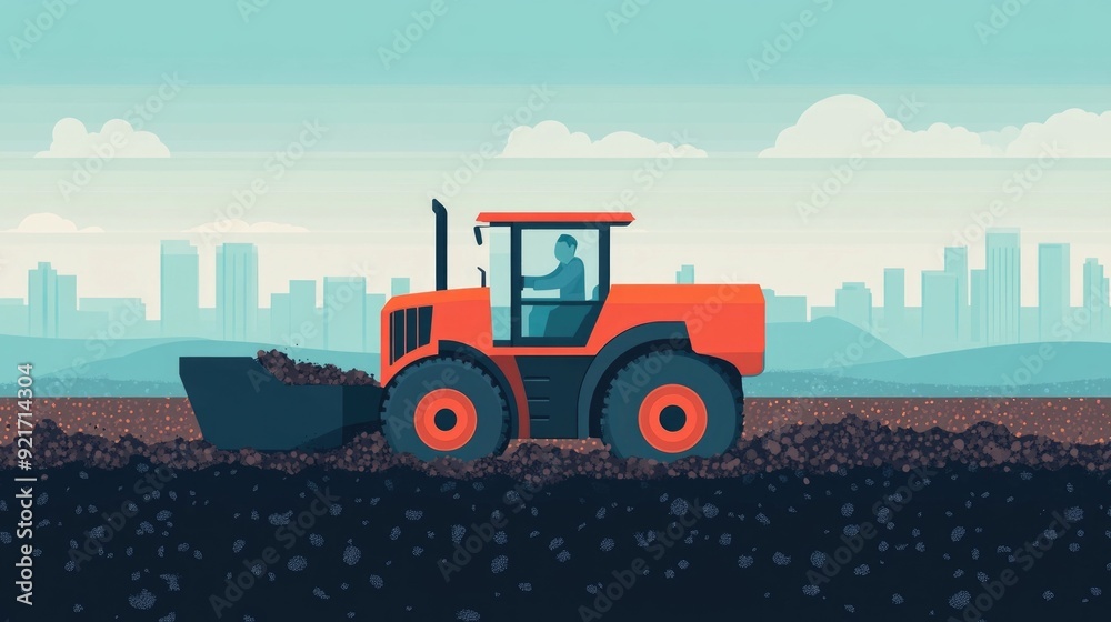 Flat design showcasing the sustainable process of composting organic ...