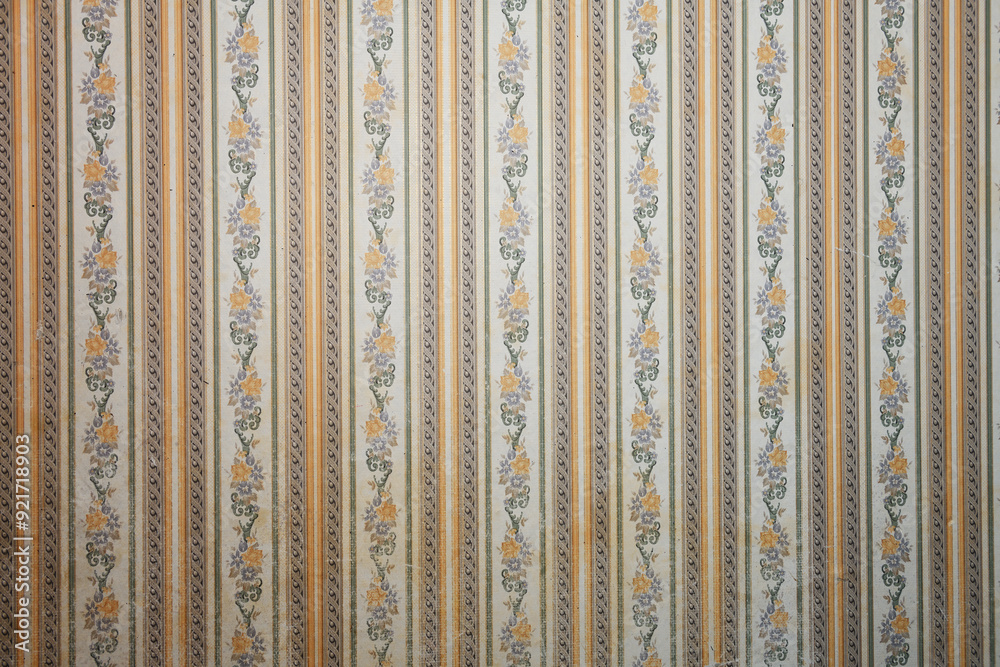 Old wallpaper on the wall. Old wallpaper for texture or background ...