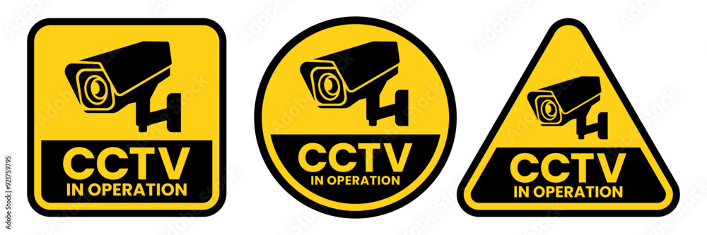 Security Camera or cctv sign, logo, badge, icon, sticker, label, emblem ...